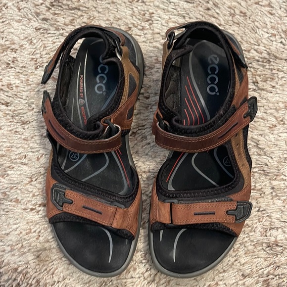 Ecco | Shoes | Ecco Receptor Yukatan Brown Leather Waterproof Sandals ...